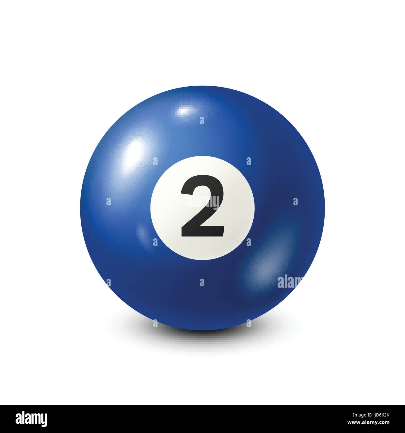 Billiard,blue pool ball with number 2.Snooker. White background.Vector ...