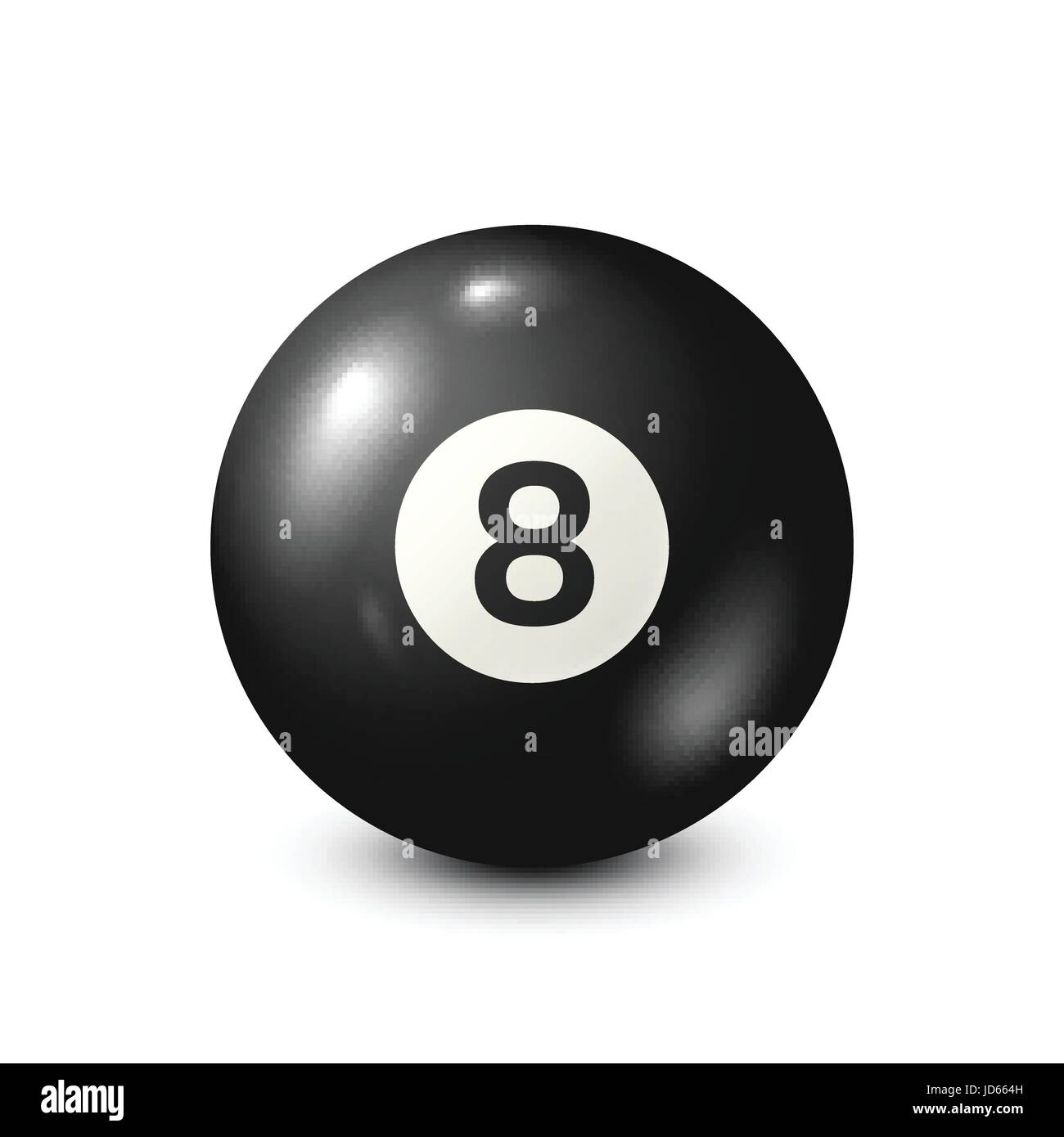 Billiard,black pool ball with number 8.Snooker. White background.Vector ...