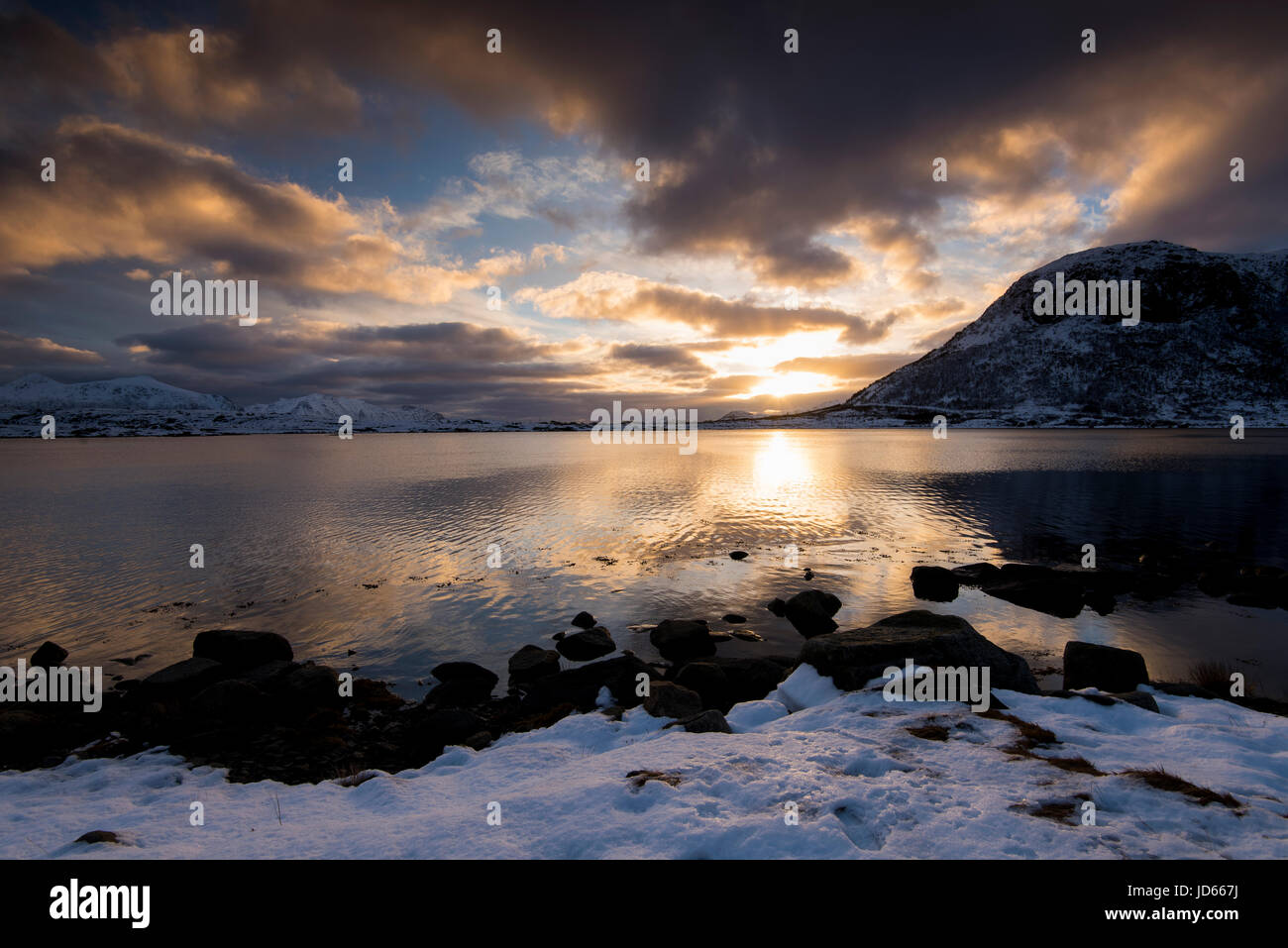 Winter in Lofoten island norwegian Stock Photo - Alamy
