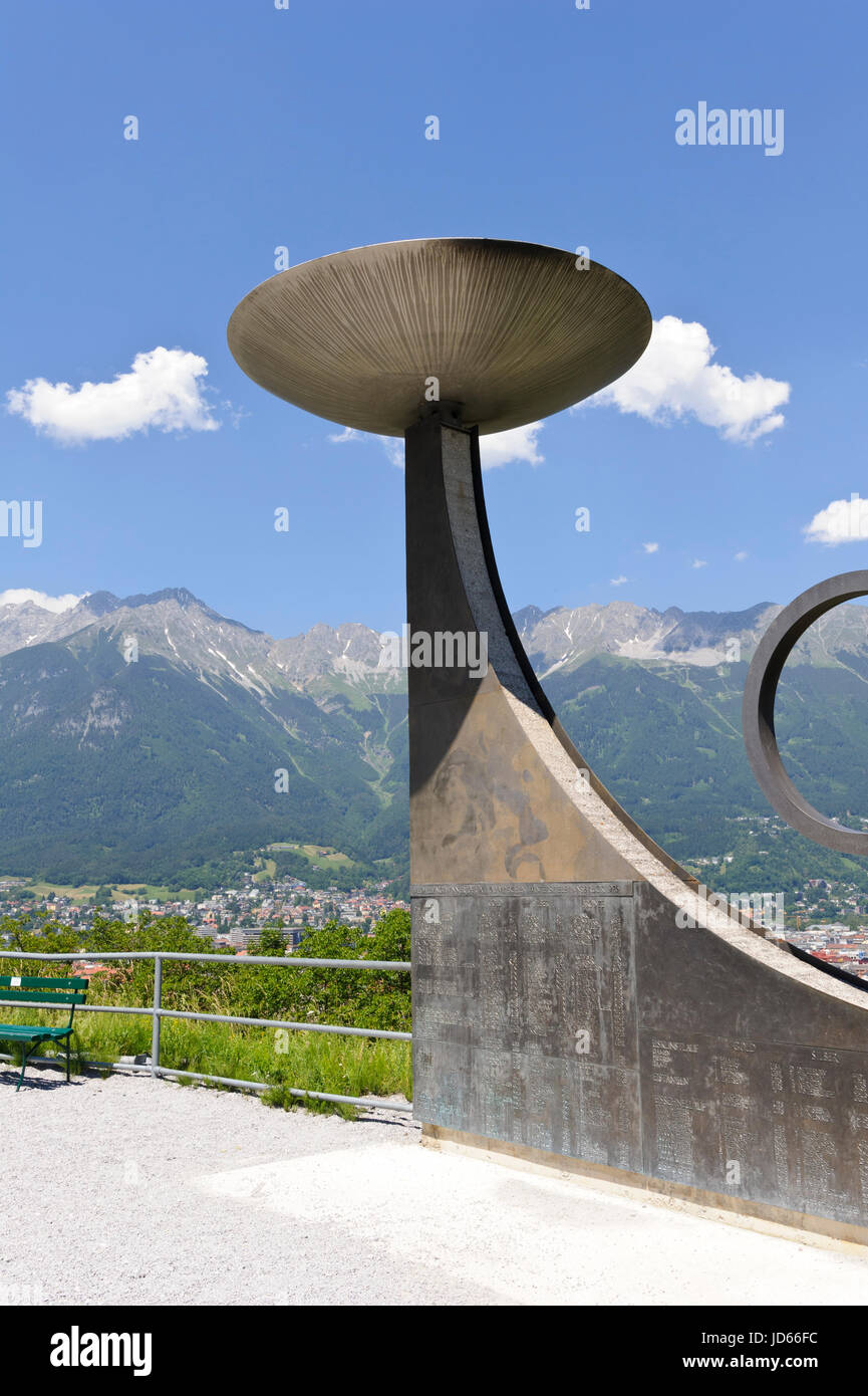 The Symbolic Fire Torches at the Bergisel Ski Olympic Stadium ...