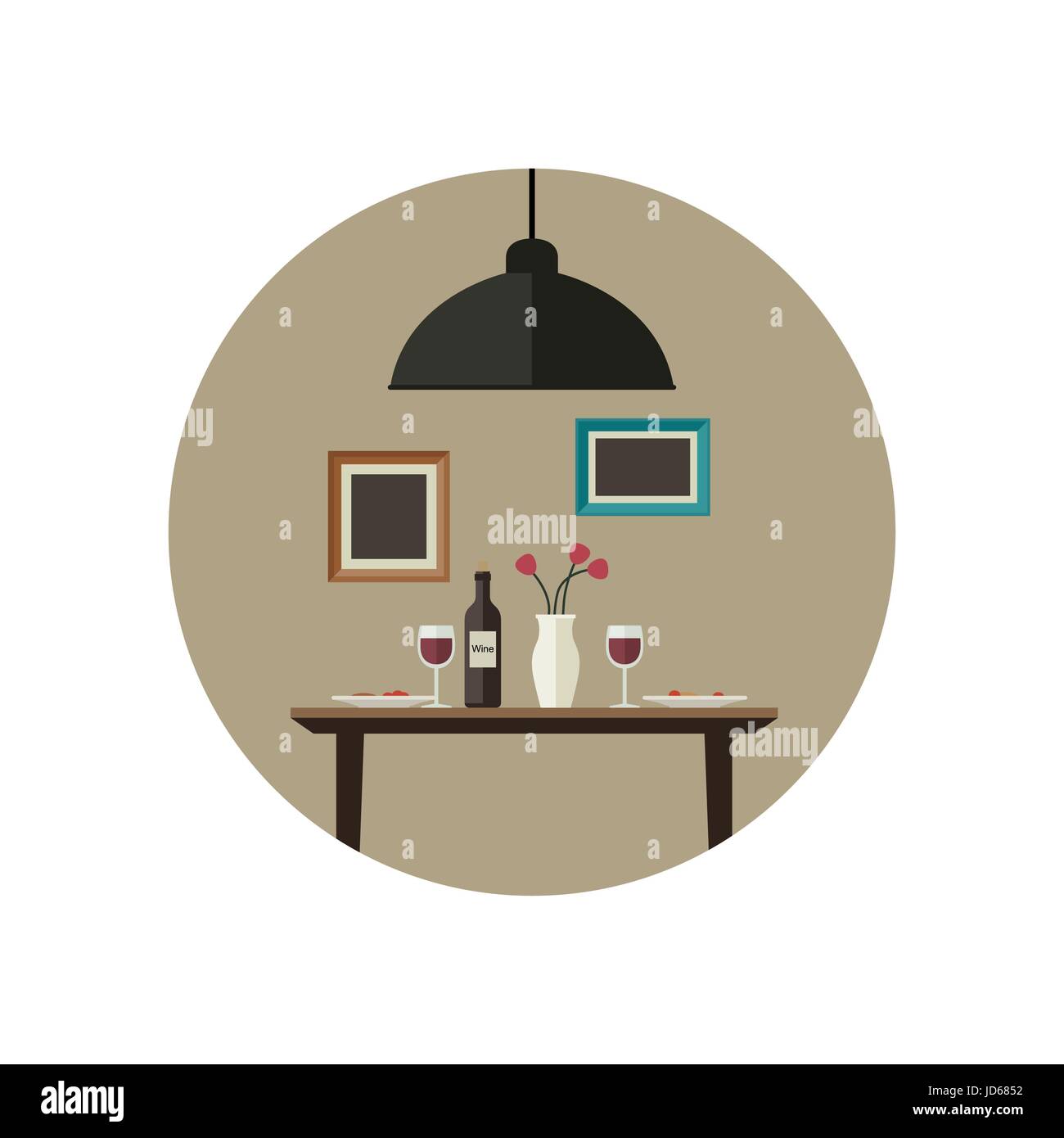 Dinner table isolated Stock Vector Images - Alamy