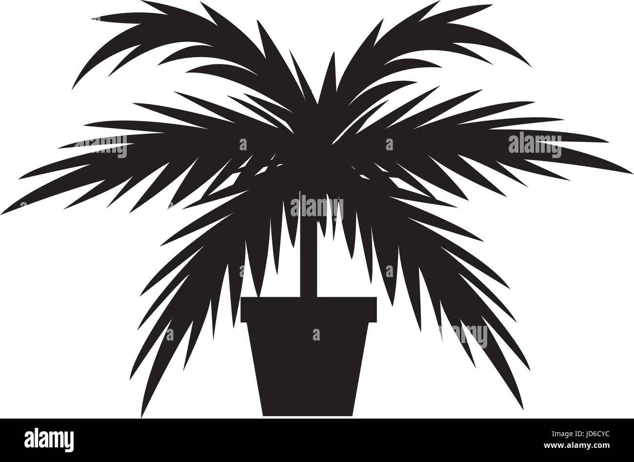 potted plant tree palm leaves tropical Stock Vector Image & Art - Alamy