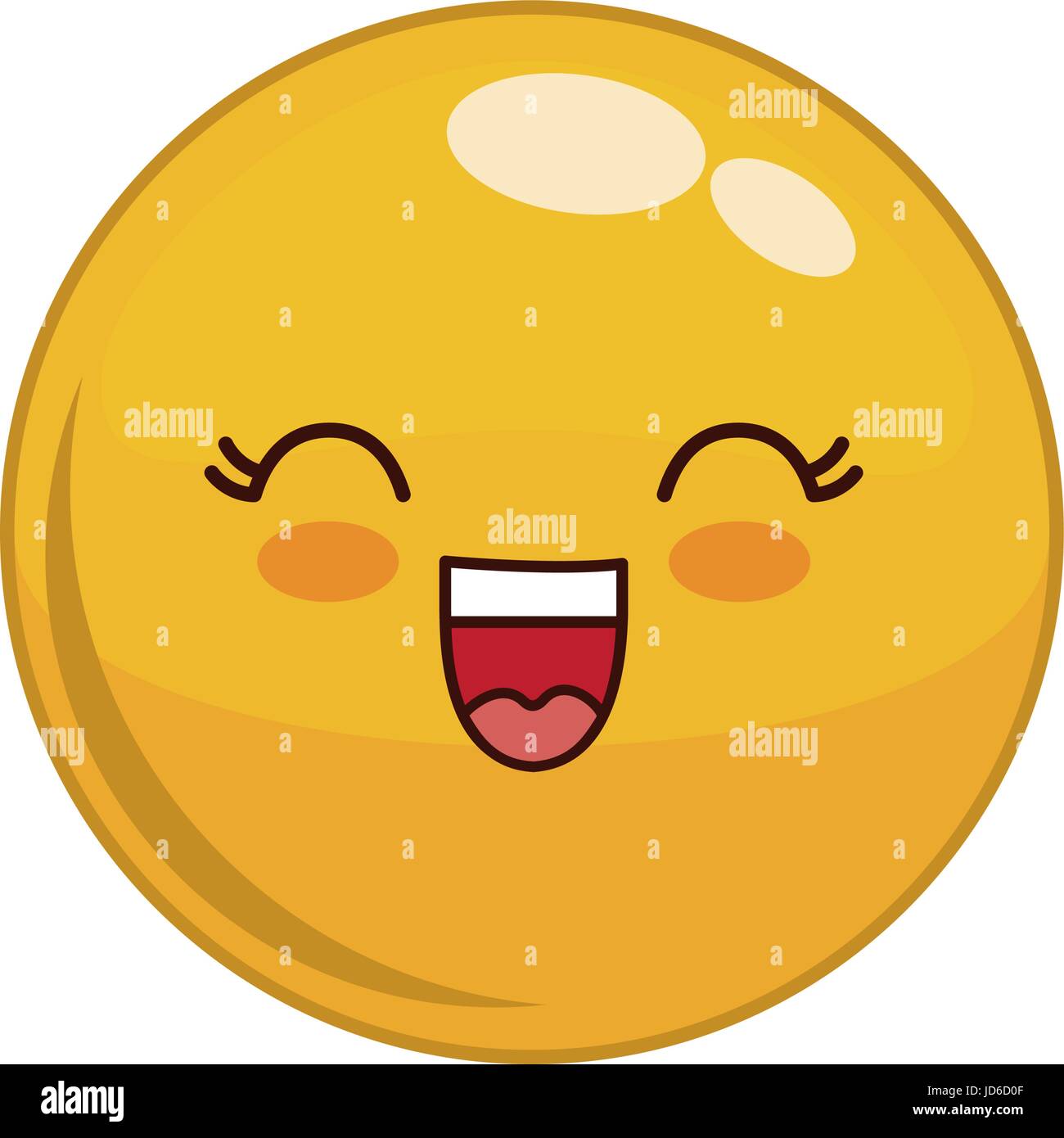 emoticon face happy icon over white background colorful design vector ...