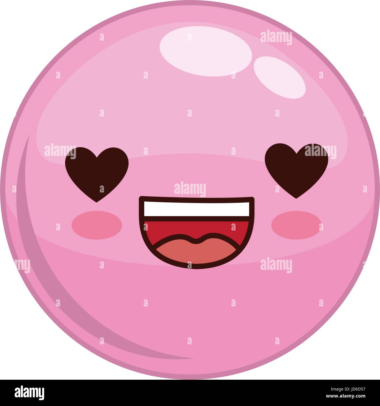 emoticon face in love icon over white background colorful design vector ...