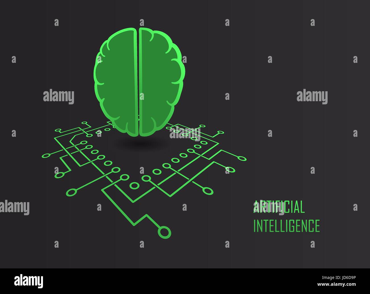 Artificial intelligence modern technology sign with cpu processor and ...