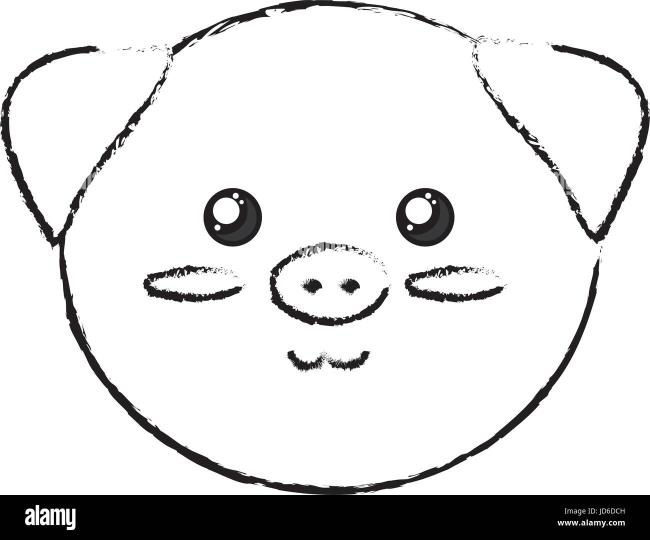 figure cute wild animal face with expression Stock Vector Image & Art ...