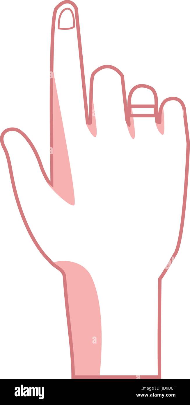 Hand pointing with index finger on a background. Vector illustration ...