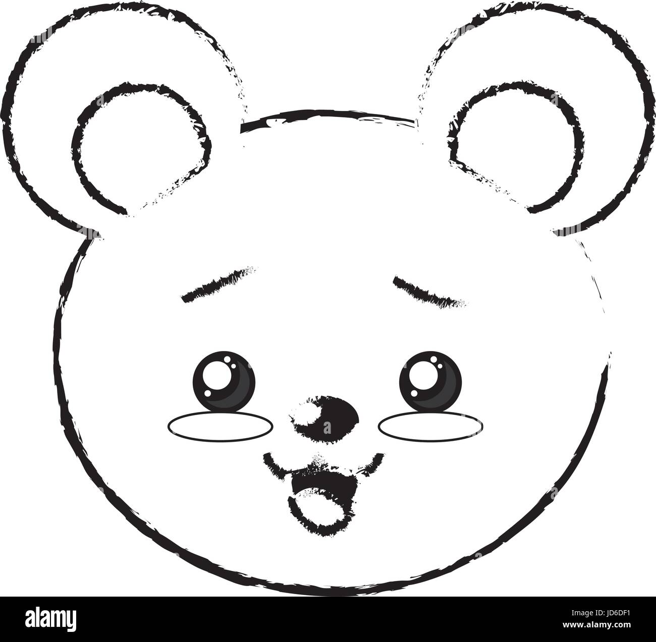 figure cute wild animal face with expression Stock Vector Image & Art ...
