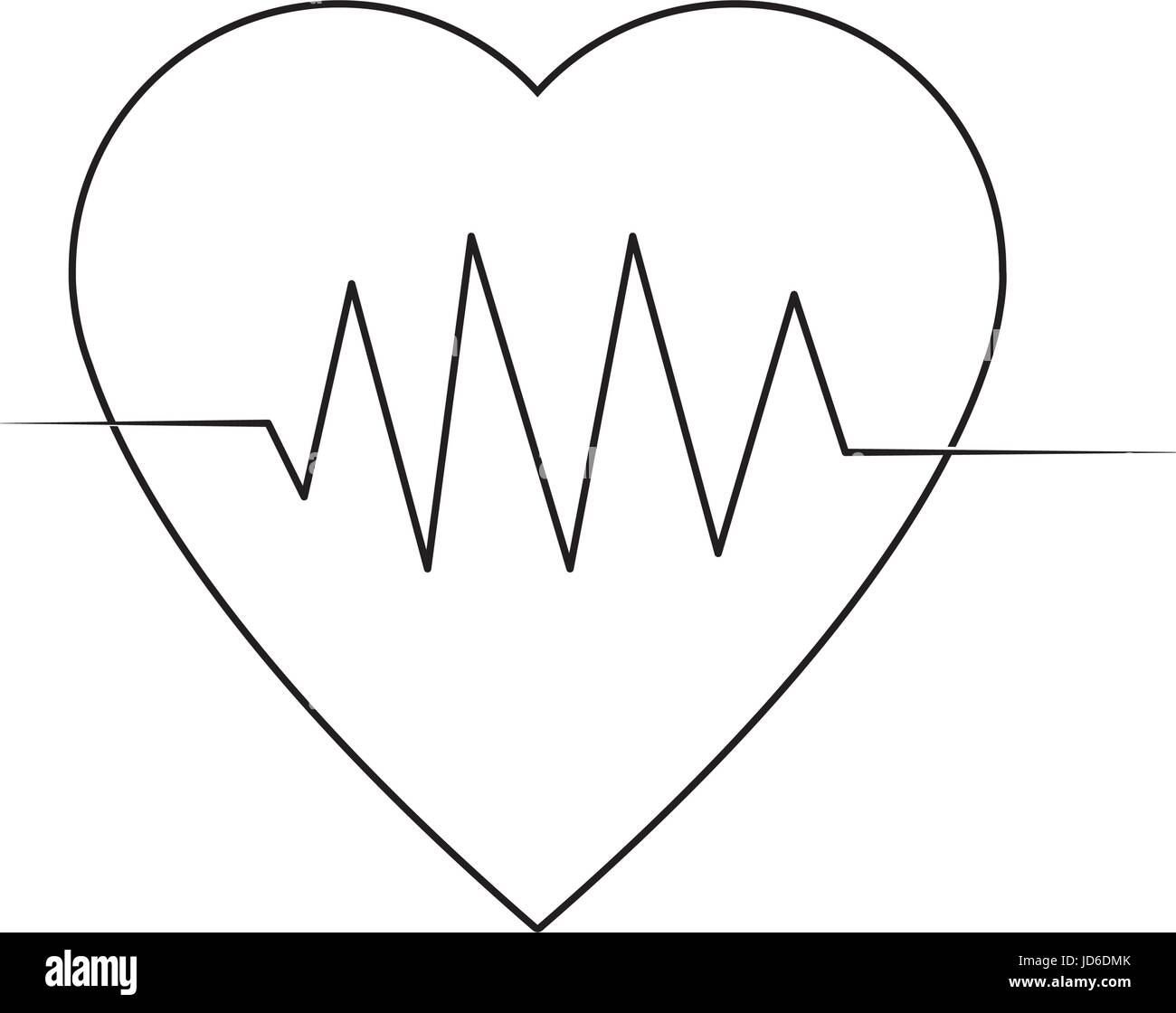 heartbeat cardiology healthy medical symbol Stock Vector Image & Art ...
