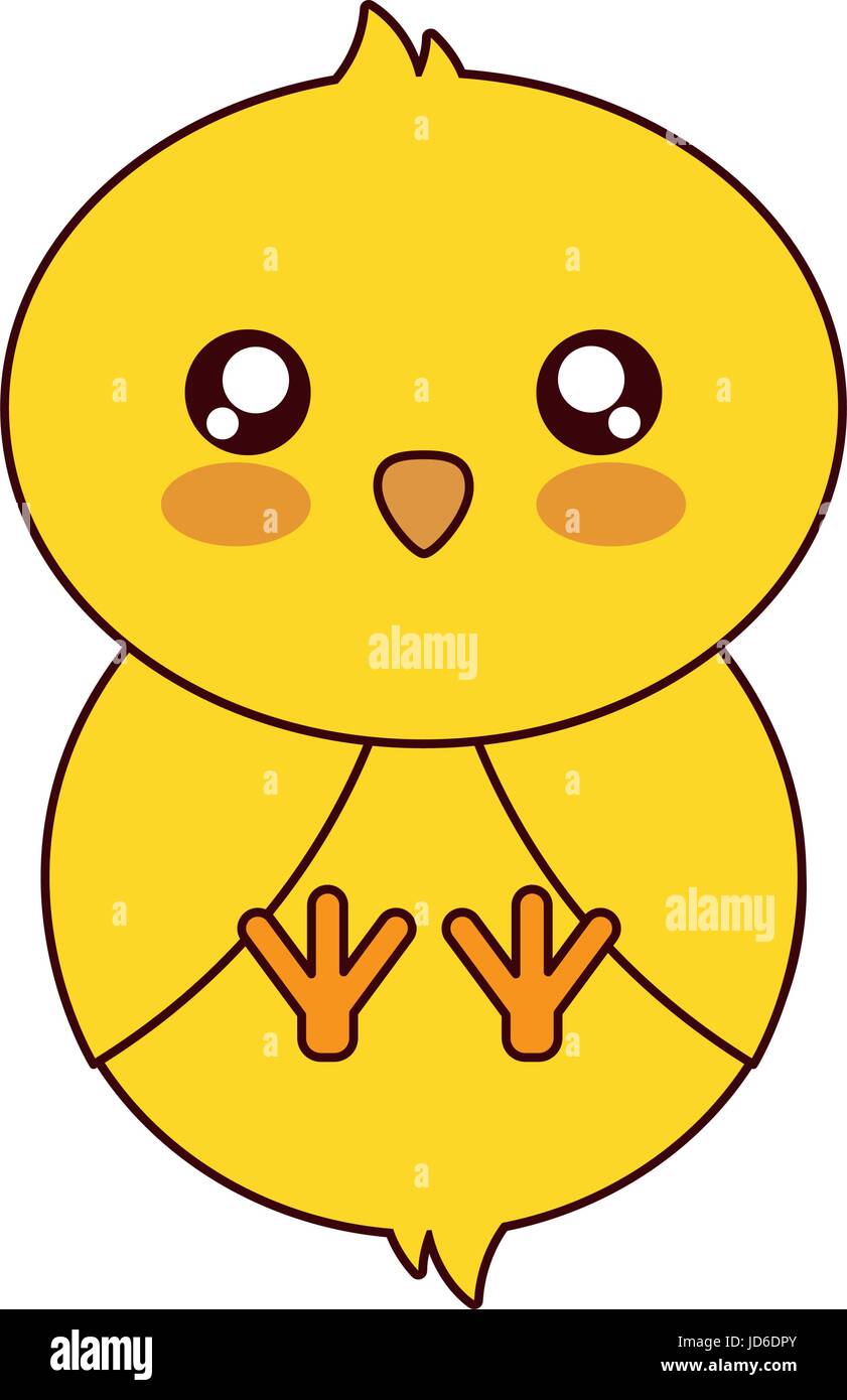kawaii chicken animal icon over white background vector illustration ...