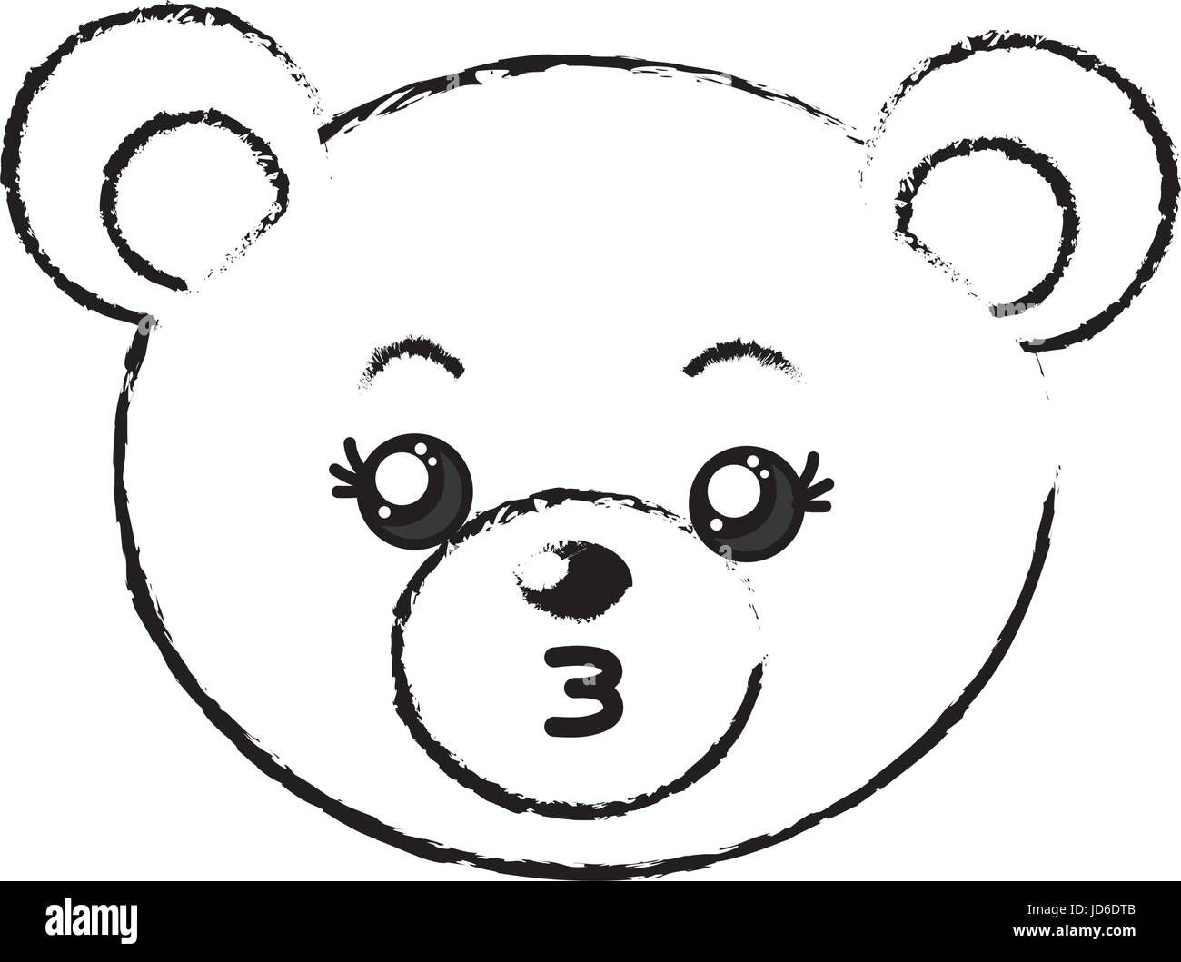 figure cute wild animal face with expression Stock Vector Image & Art ...