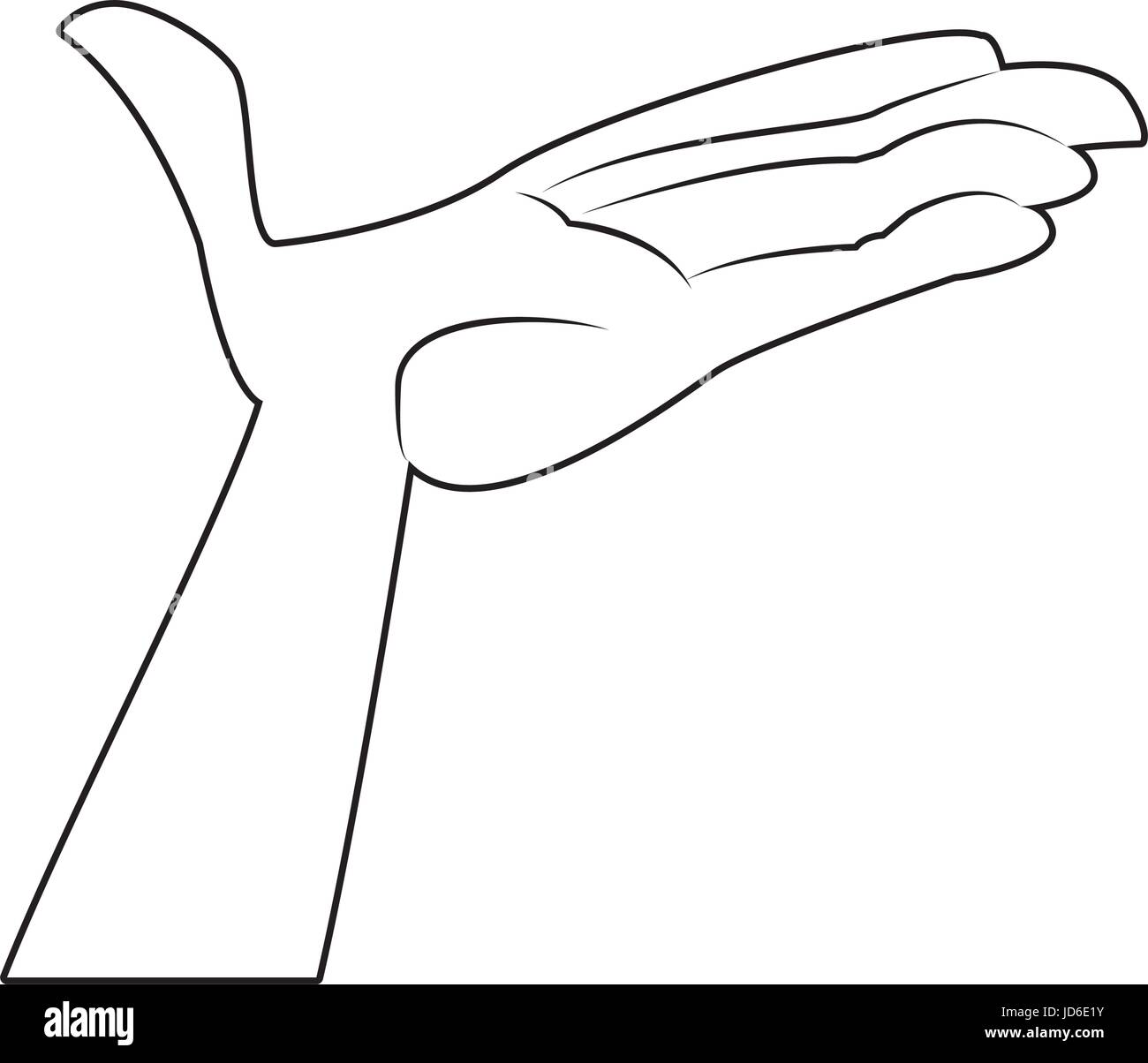 cartoon hand man open palm support Stock Vector Image & Art - Alamy