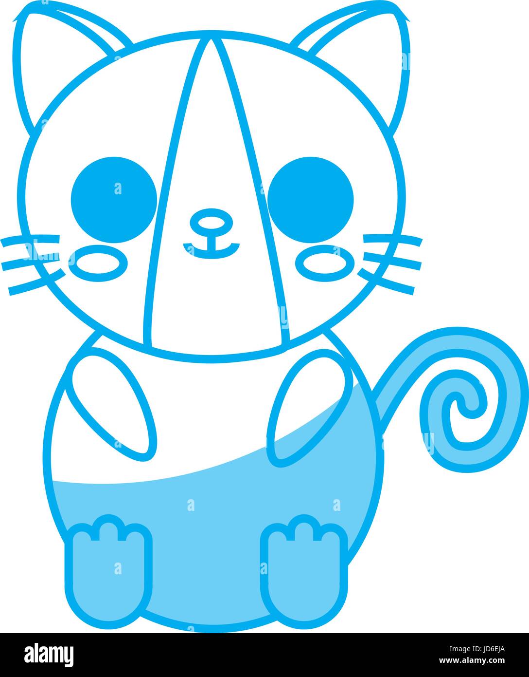 kawaii kitty icon over white background vector illustration Stock ...