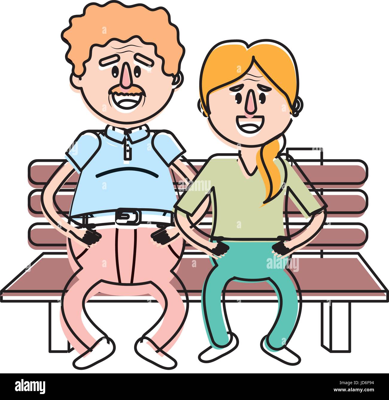 old couple in the chair with hairstyle Stock Vector Image & Art - Alamy