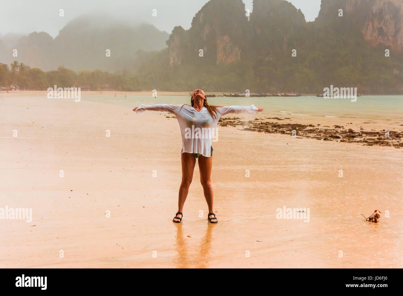 Rainy weather beach hi-res stock photography and images - Alamy