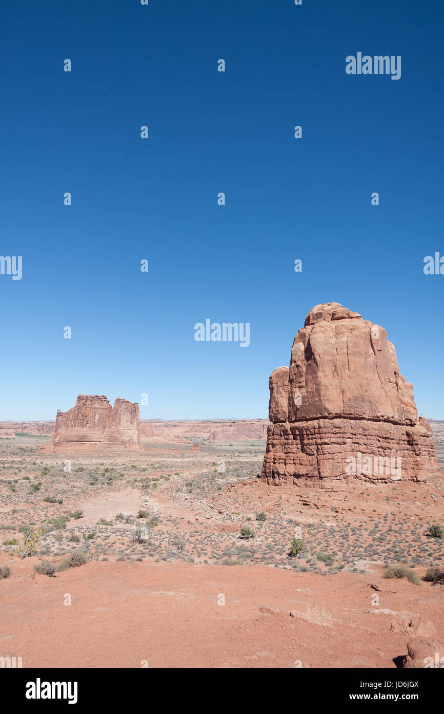 Vertical Rock Formation in Arches National Park Stock Photo - Alamy