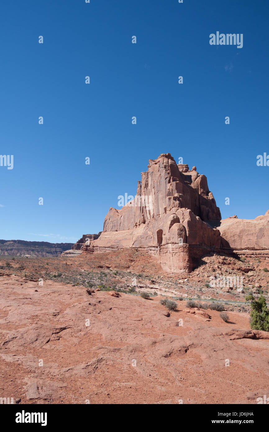 Vertical Rock Formation in Arches National Park Stock Photo - Alamy
