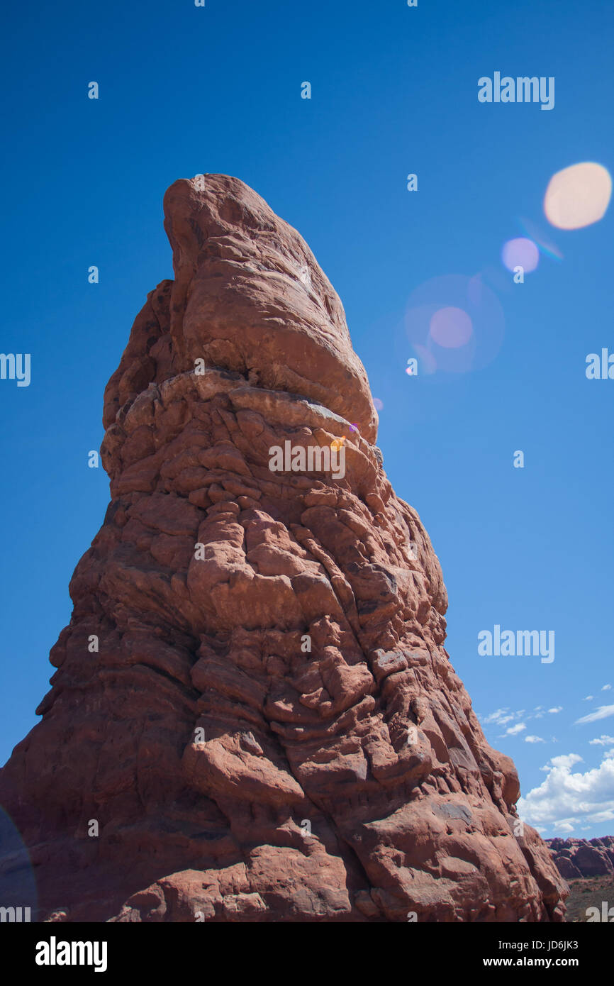 Vertical Rock Formation at Arches National Park Stock Photo - Alamy