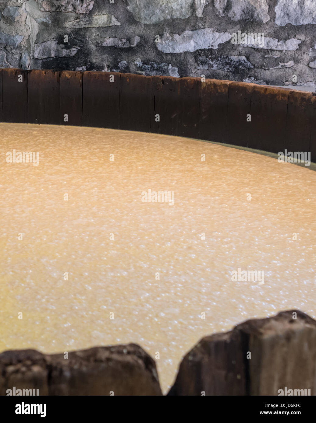 Bourbon Mash Fermenting in Distillery in open tank Stock Photo - Alamy