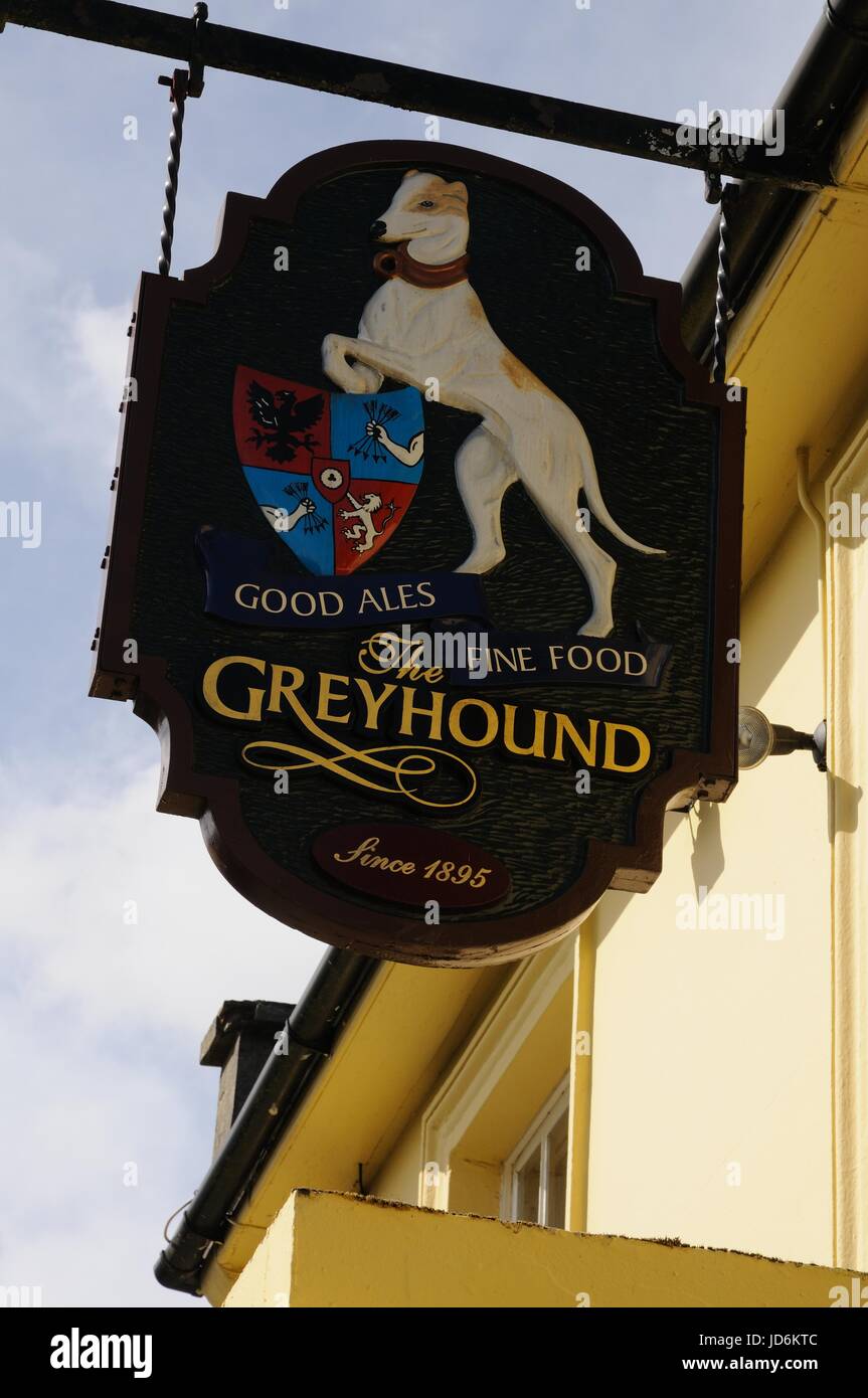 The Greyhound Inn sign, Wigginton, Hertfordshire. "Good Ales Fine Food ...