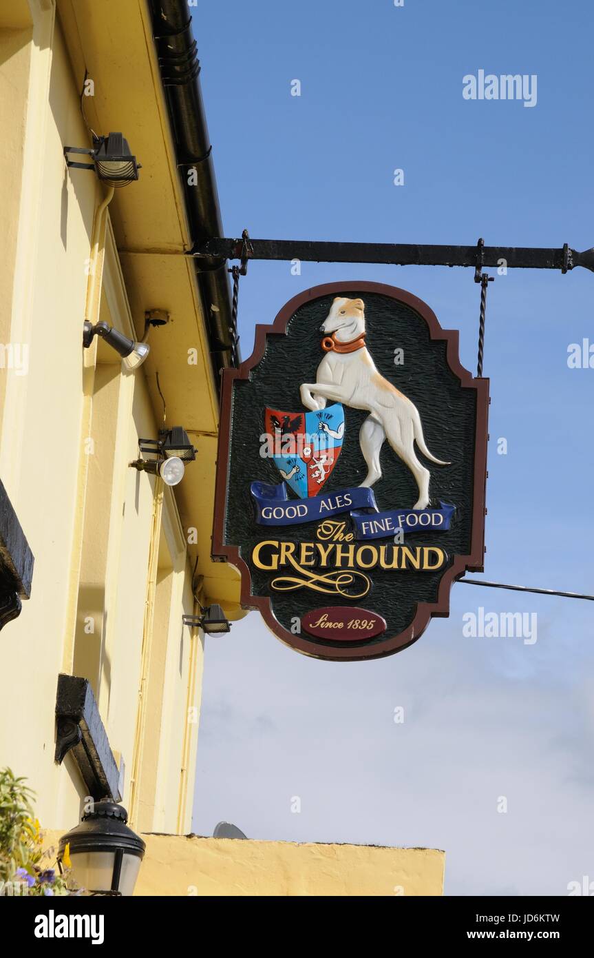 The Greyhound Inn sign, Wigginton, Hertfordshire. "Good Ales Fine Food ...