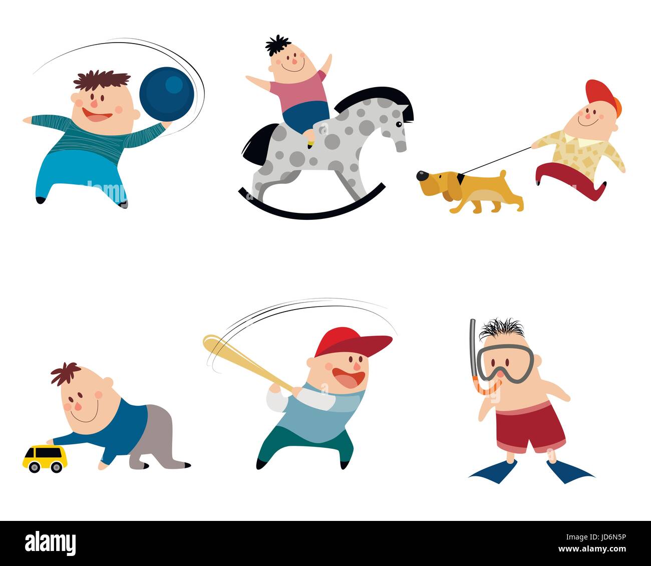 Girl child playing toy Stock Vector Images - Alamy