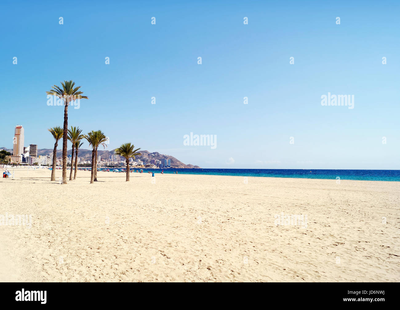Poniente beach in Benidorm, Spain Stock Photo - Alamy