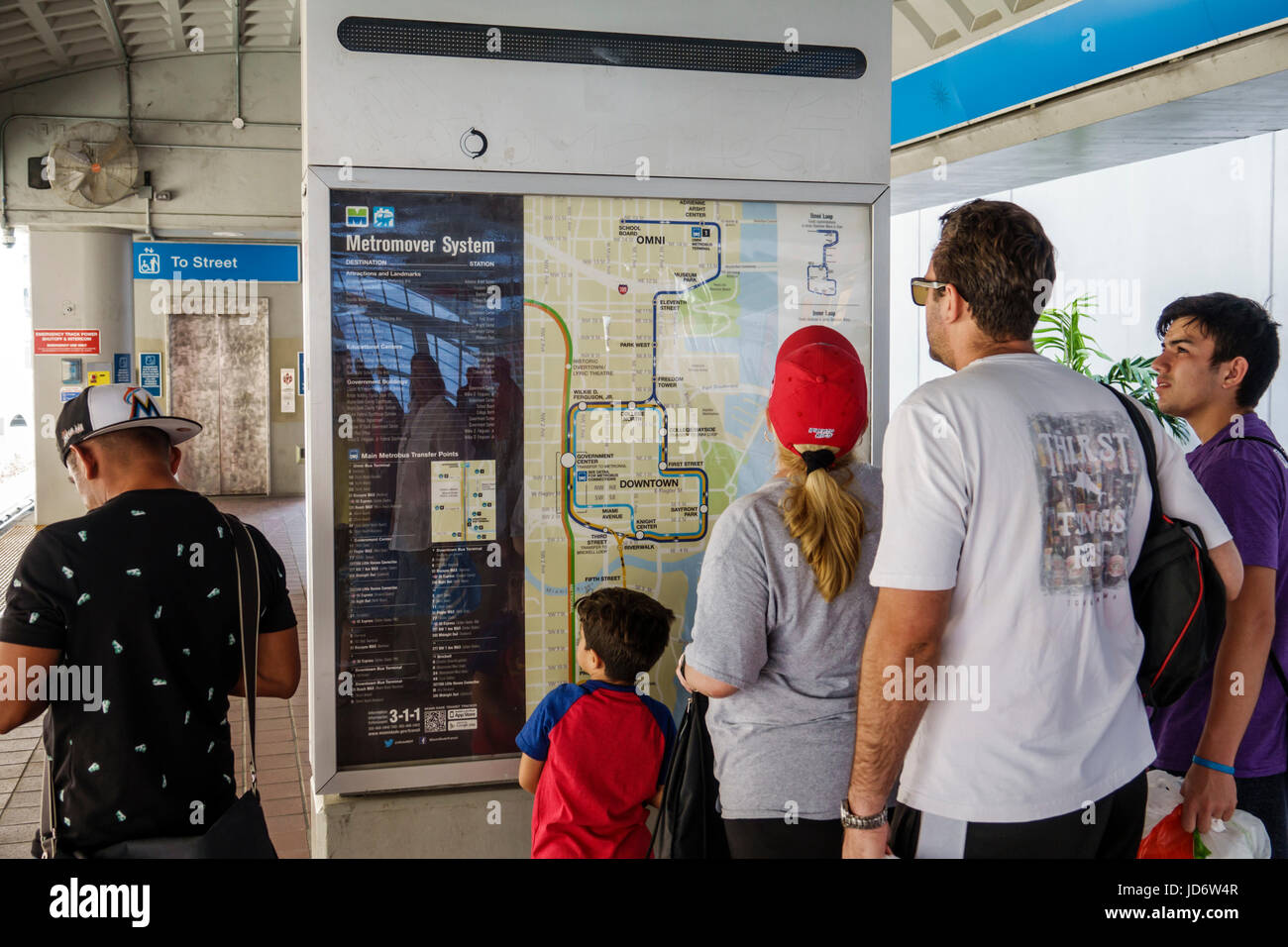 Miami Florida,downtown,Metromover,automated people mover system,station ...