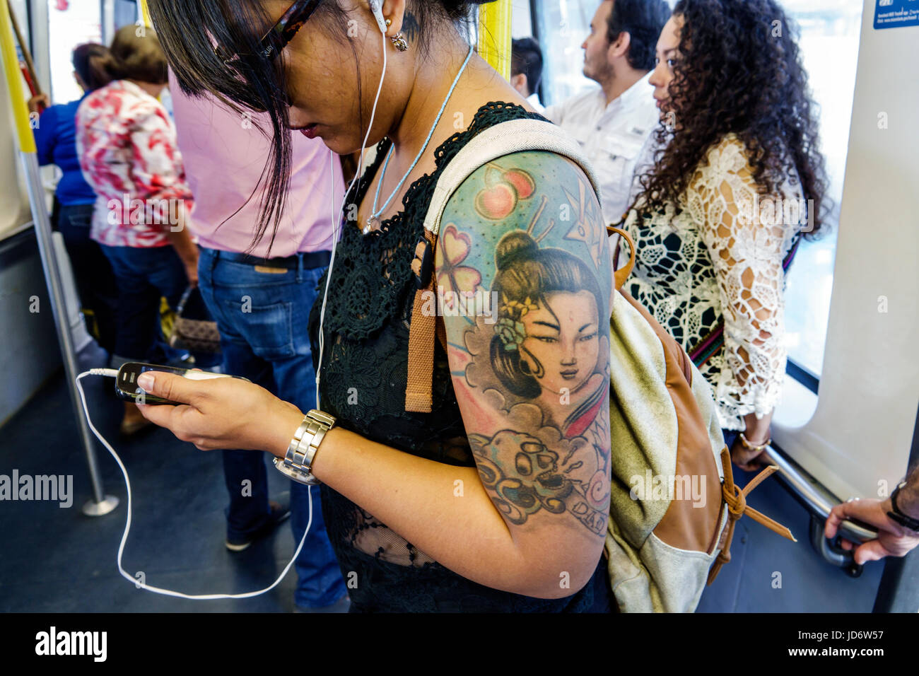 Miami Florida,downtown,Metromover,automated people mover system,train ...