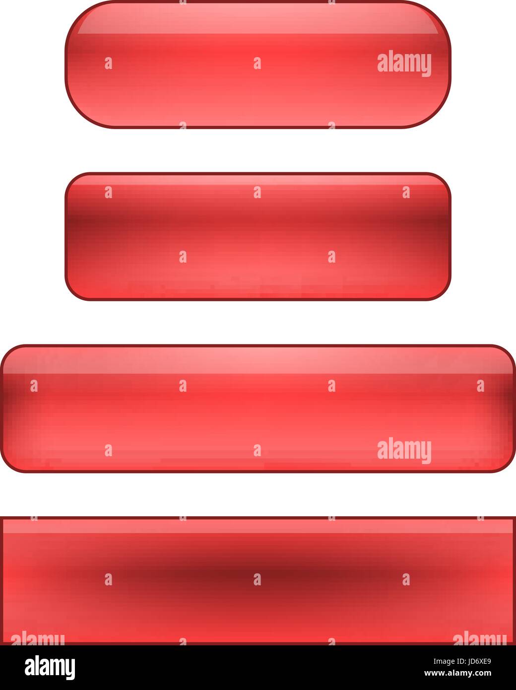vector isolated blank web buttons set - red Stock Vector Image & Art ...