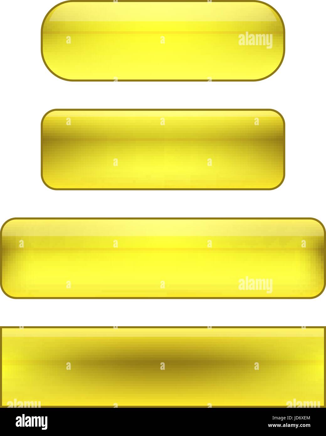vector isolated blank web buttons set - yellow Stock Vector Image & Art ...