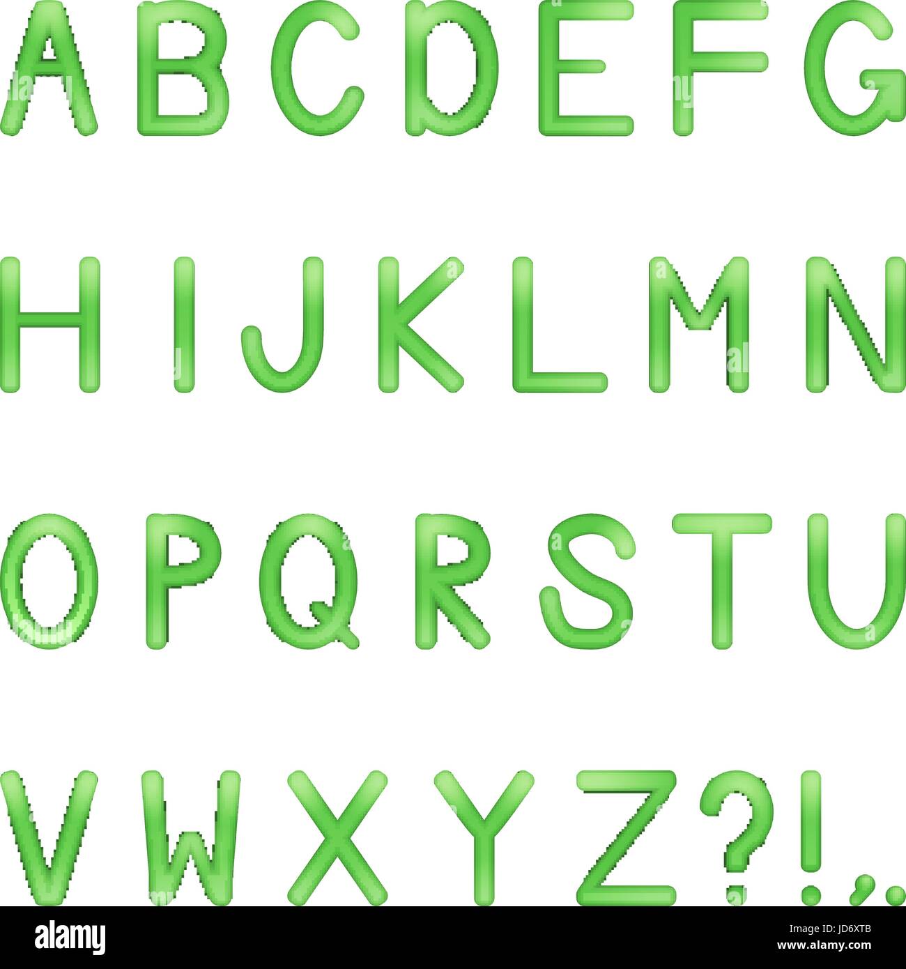 vector shiny bright colored letters set - green Stock Vector Image ...