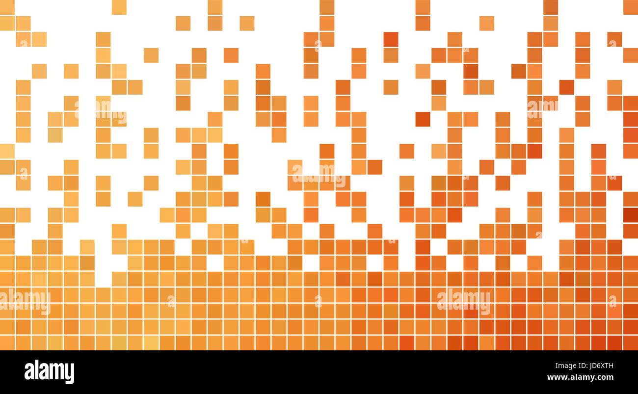 abstract vector square pixel mosaic background - orange Stock Vector ...