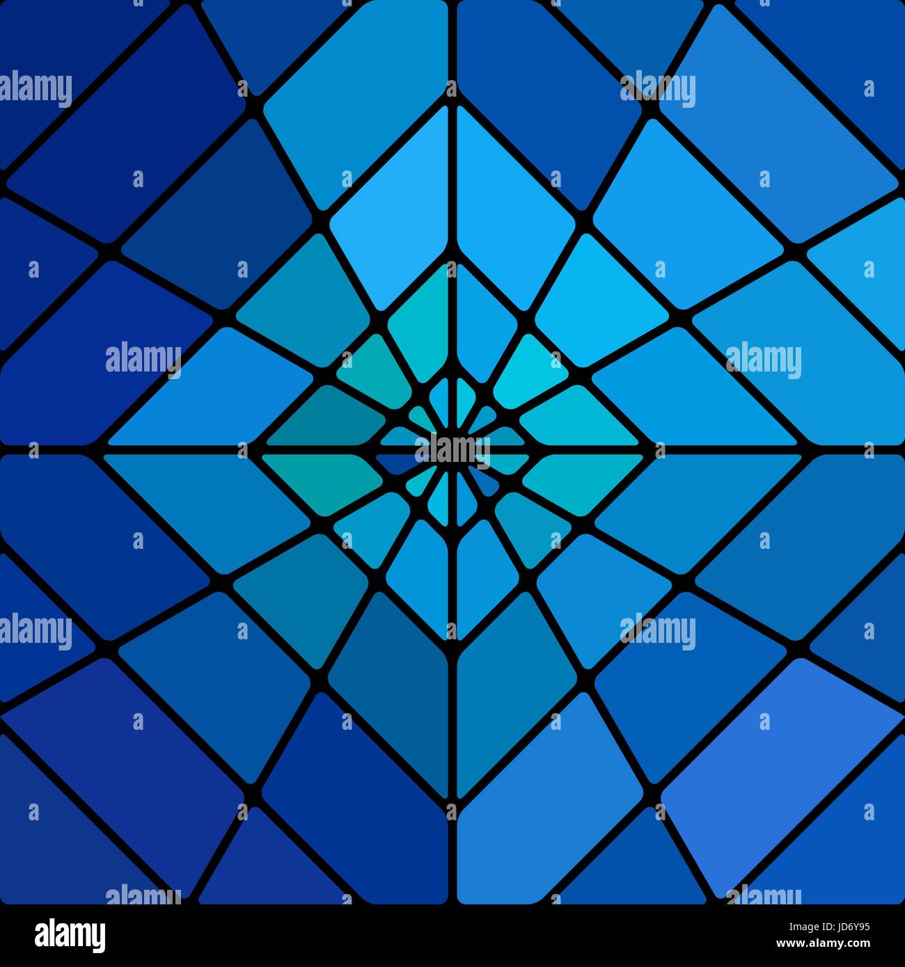 abstract vector stained-glass mosaic background - blue rhombus Stock ...