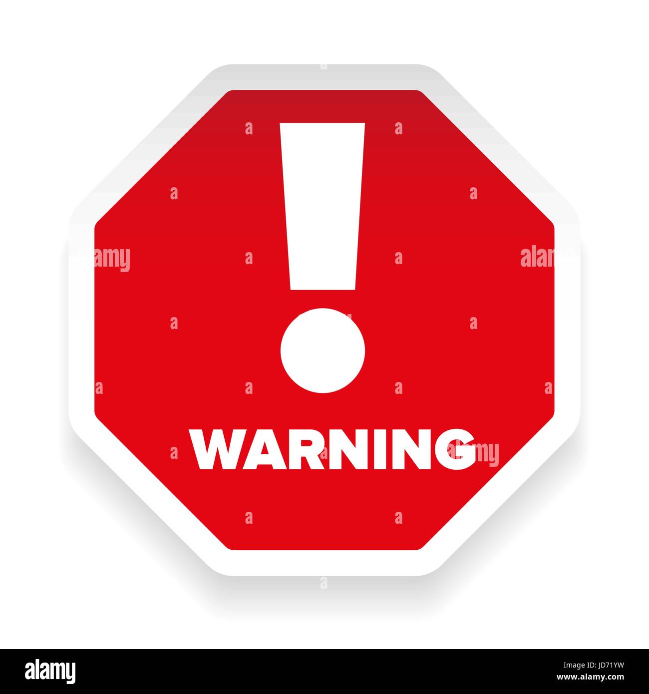Warning sign hexagon red Stock Vector Image & Art - Alamy