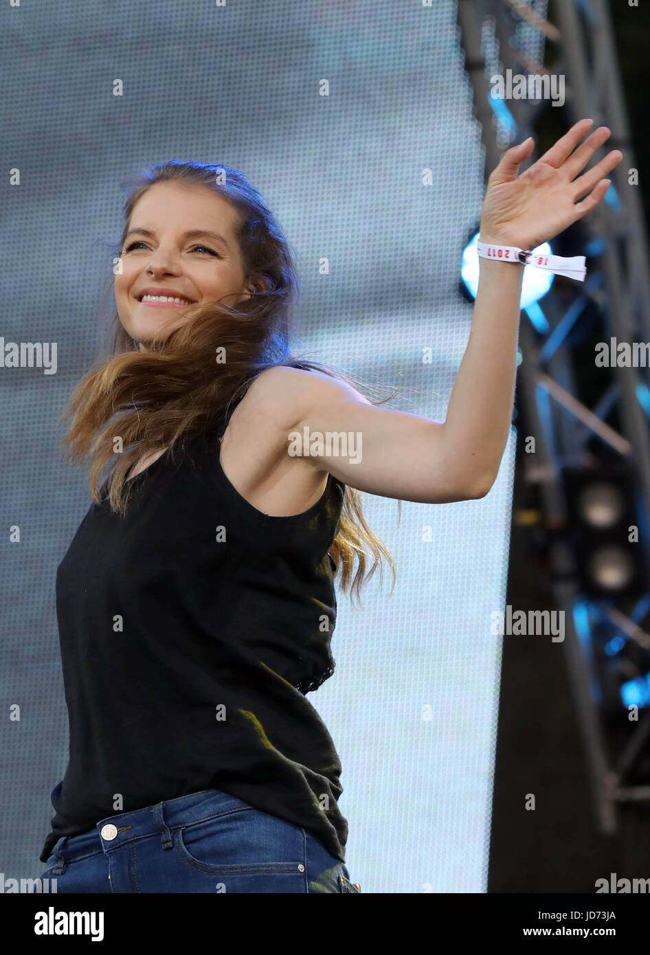Berlin, Germany. 18th June, 2017. Singer Yvonne Catterfeld performs on ...