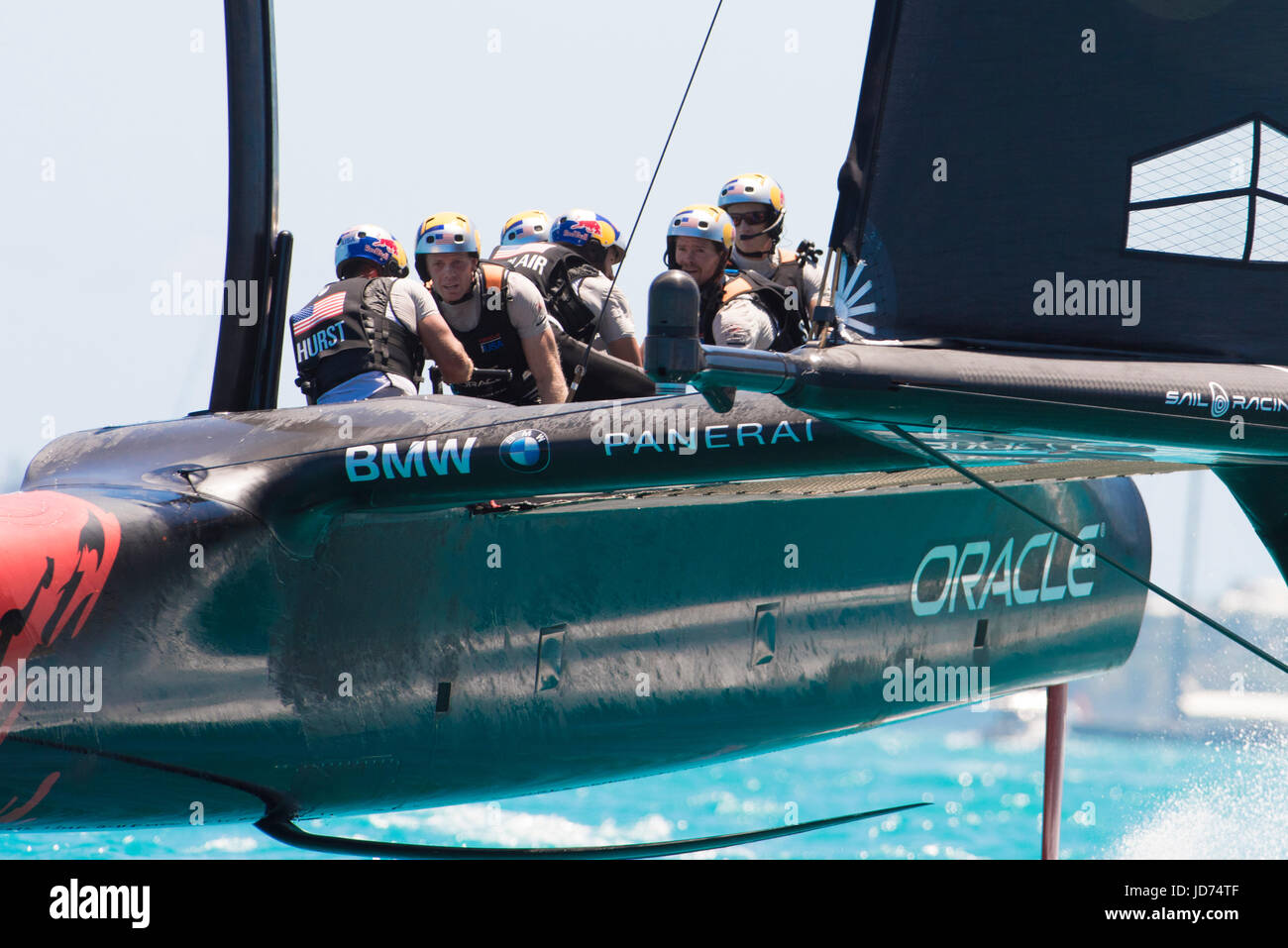 The Great Sound, Bermuda, 18th June. Oraacle Team USA finish behind ...
