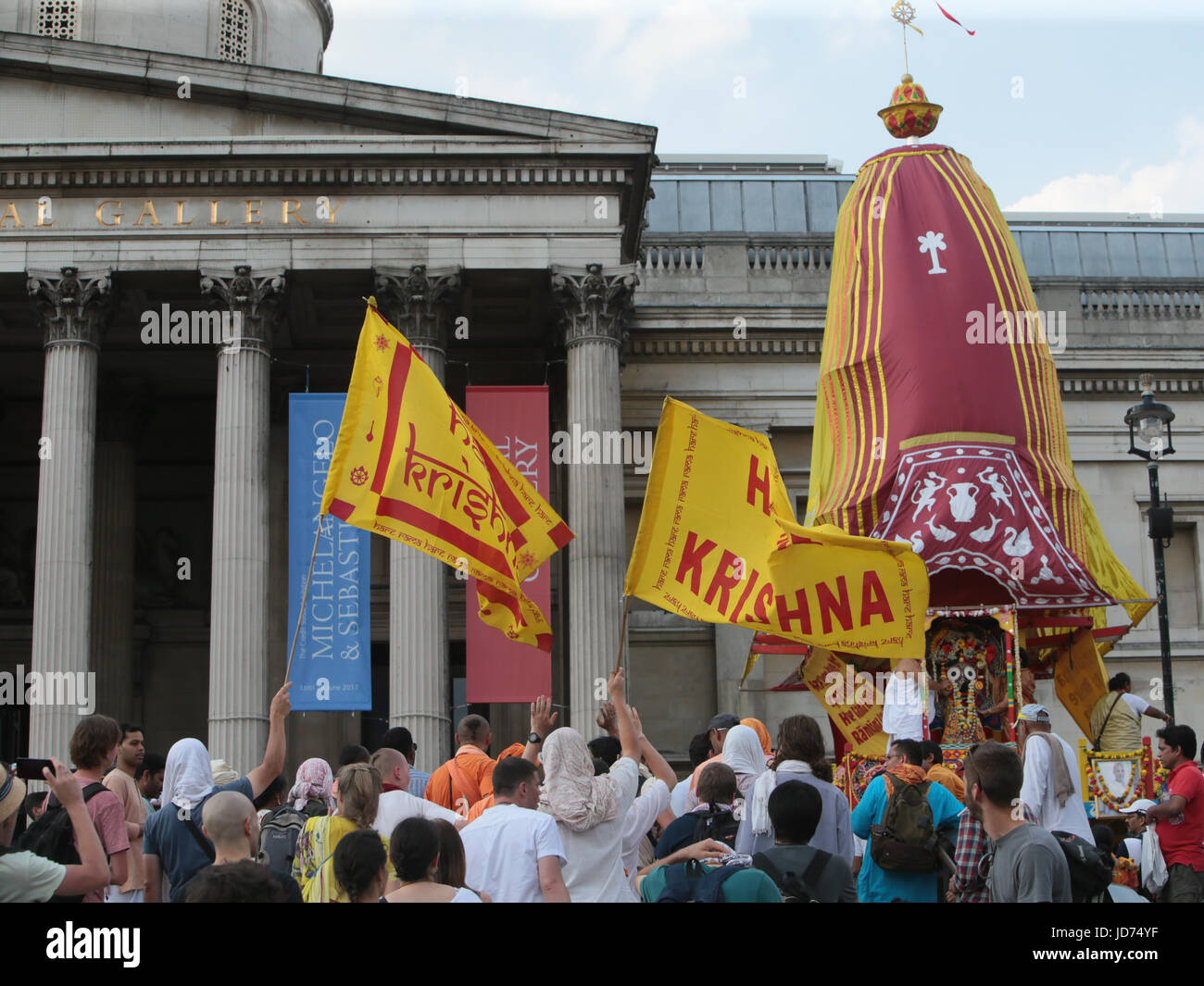 Hare krishna flagas hi-res stock photography and images - Alamy