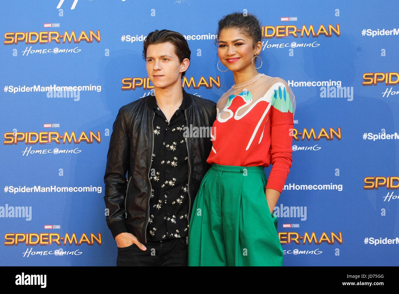 Barcelona, Spain. 18th June, 2017. Actors Tom Holland and Zenda attend ...