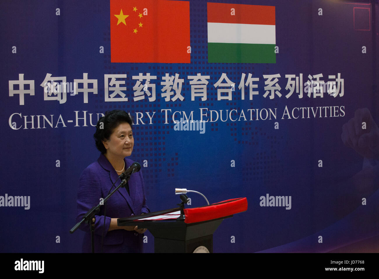 Budapest. 18th June, 2017. Visiting Chinese Vice Premier Liu Yandong ...