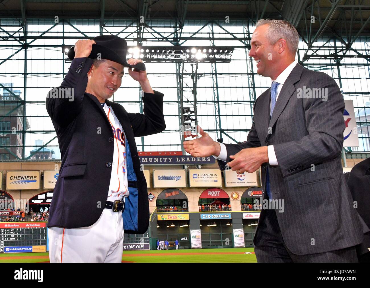 Houston, Texas, USA. 12th June, 2017. (L-R) Norichika Aoki, Reid Ryan ...