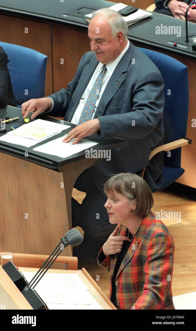 ARCHIVE - The then minister of the environment Angela Merkel holds a ...