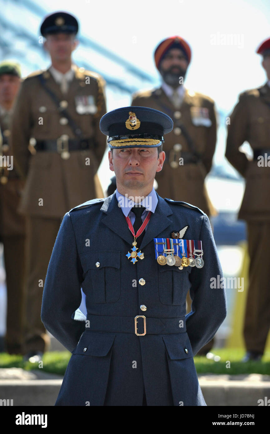 London, UK. 19 June 2017. Commodore David Elford (Navy) gives a speech ...