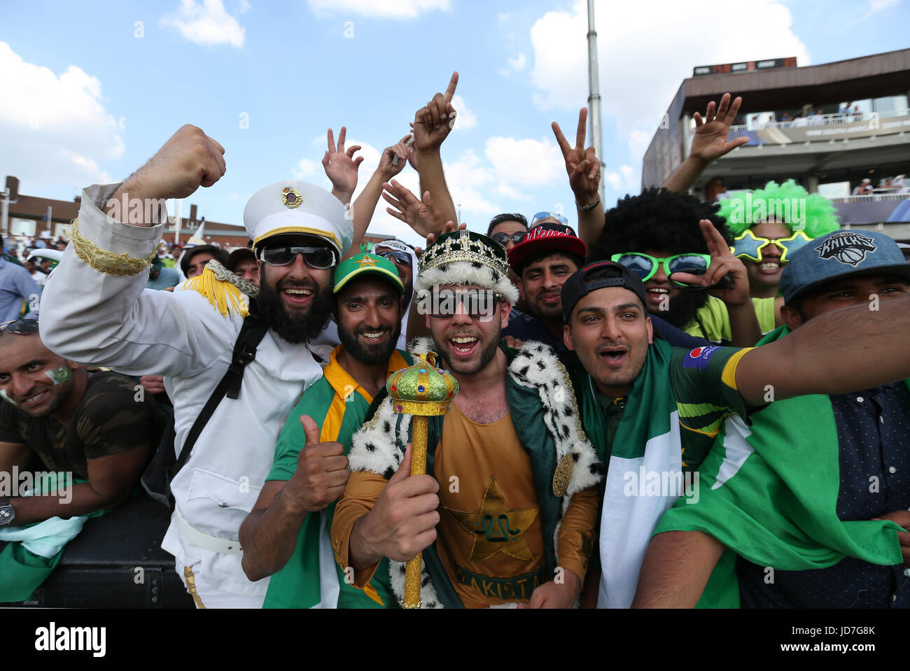 Pakistan fans celebrate in the stands during the ICC Champions Trophy ...
