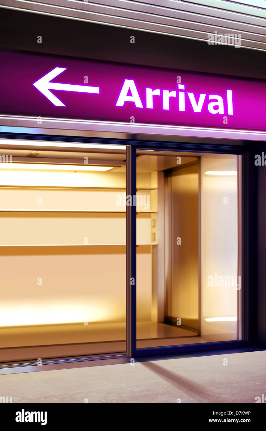Tourist info signage in assembly lounge of airport Stock Photo - Alamy