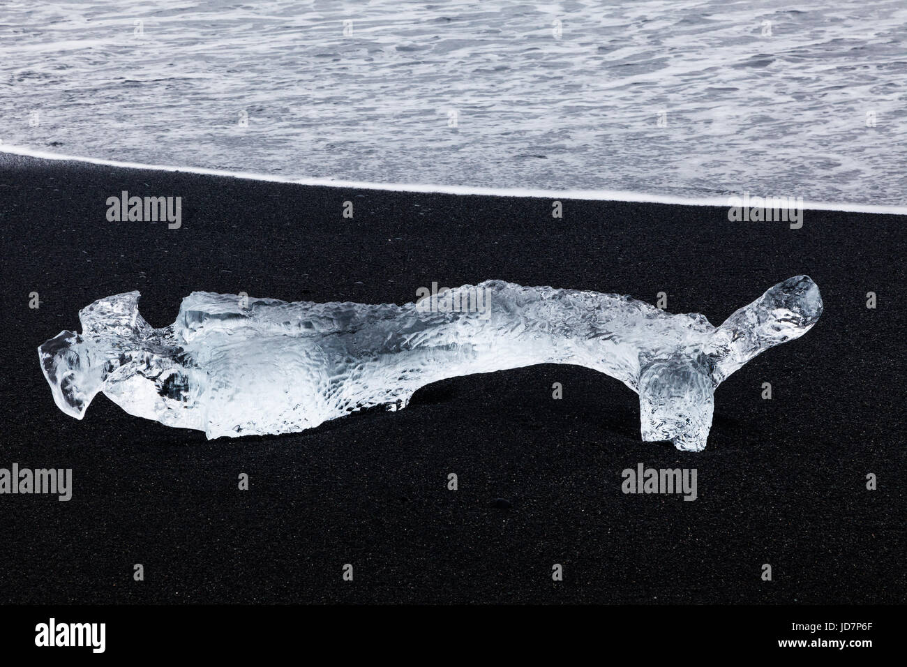 Glacial ice formation on an Icelandic beach by the Jokulsarlon lagoon ...