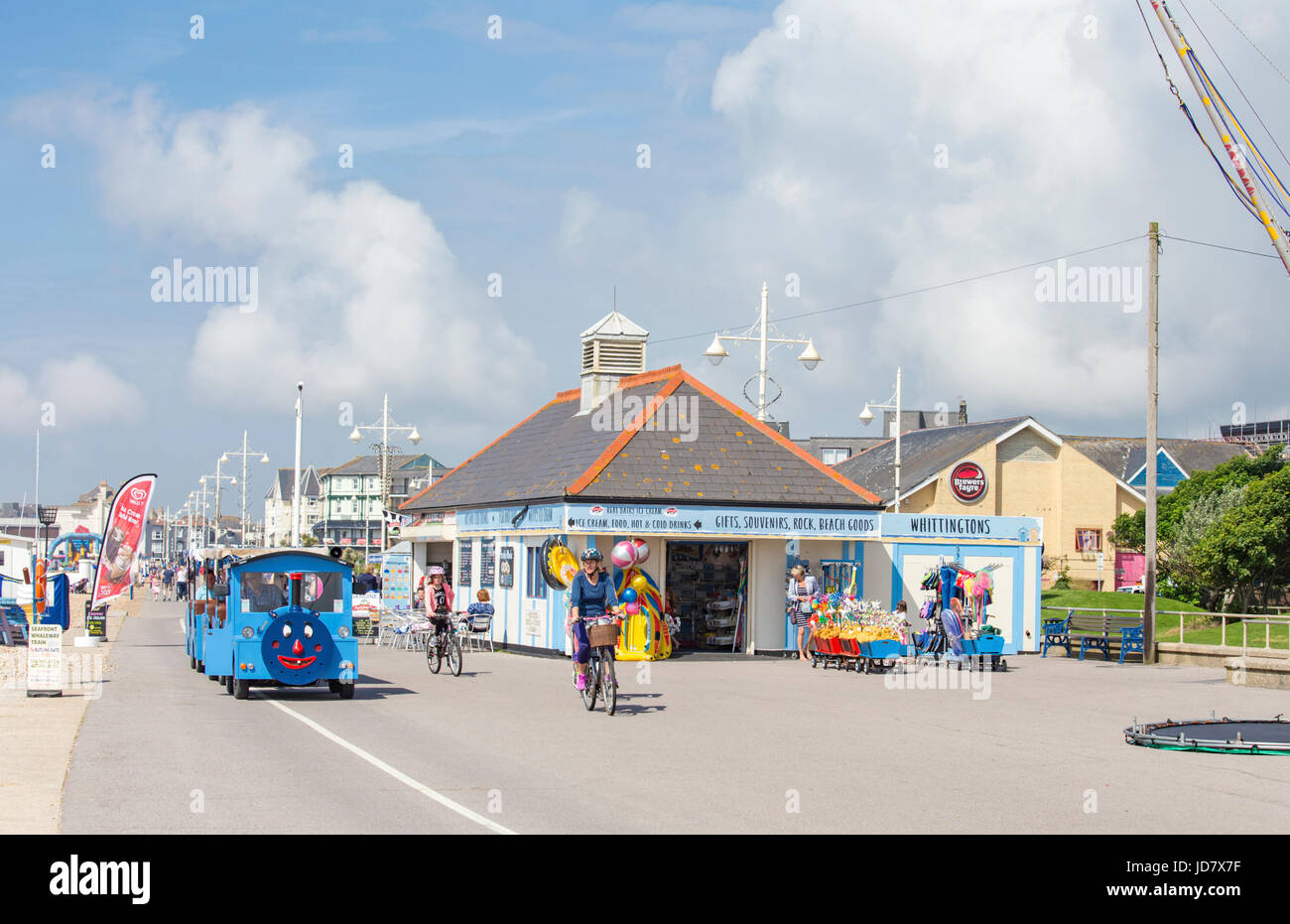 Souvenir shops on the sea front at Bognor Regis, West Sussex, England ...