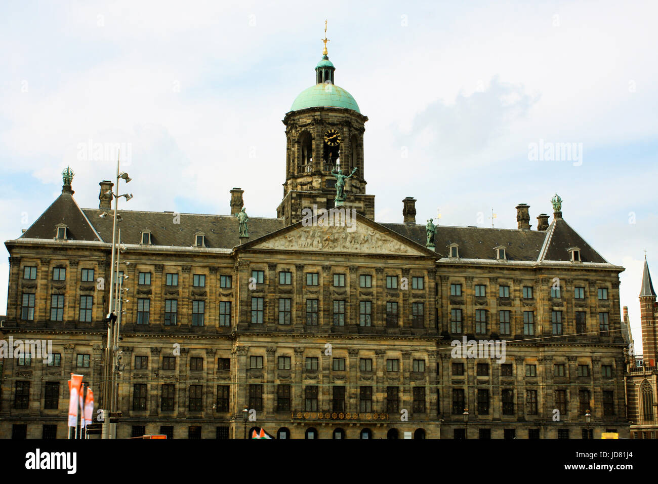 The Royal Palace on Dam Square in Amsterdam. Built as city hall during ...