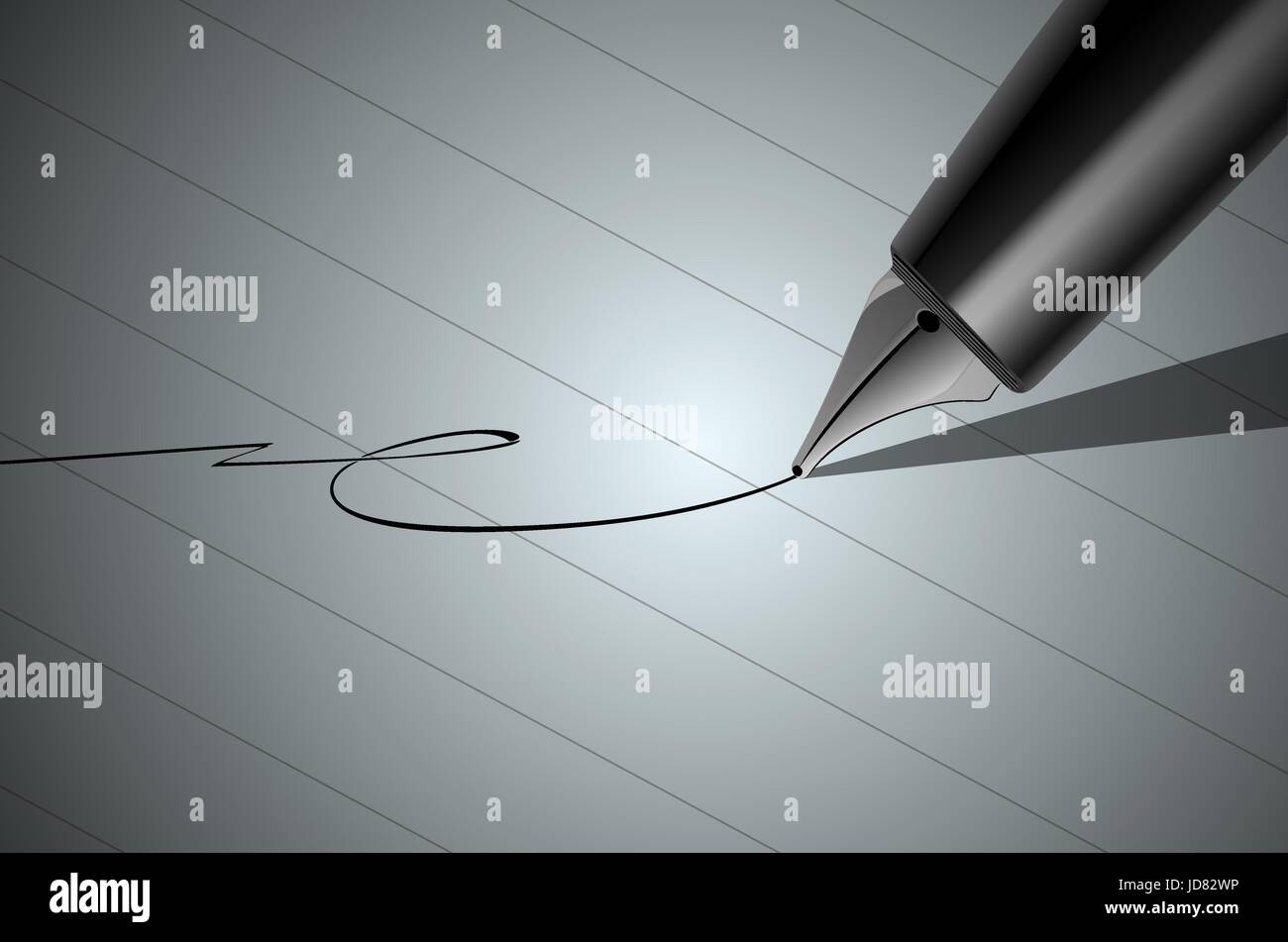 Vector Close up of a pen and signature Stock Vector Image & Art - Alamy