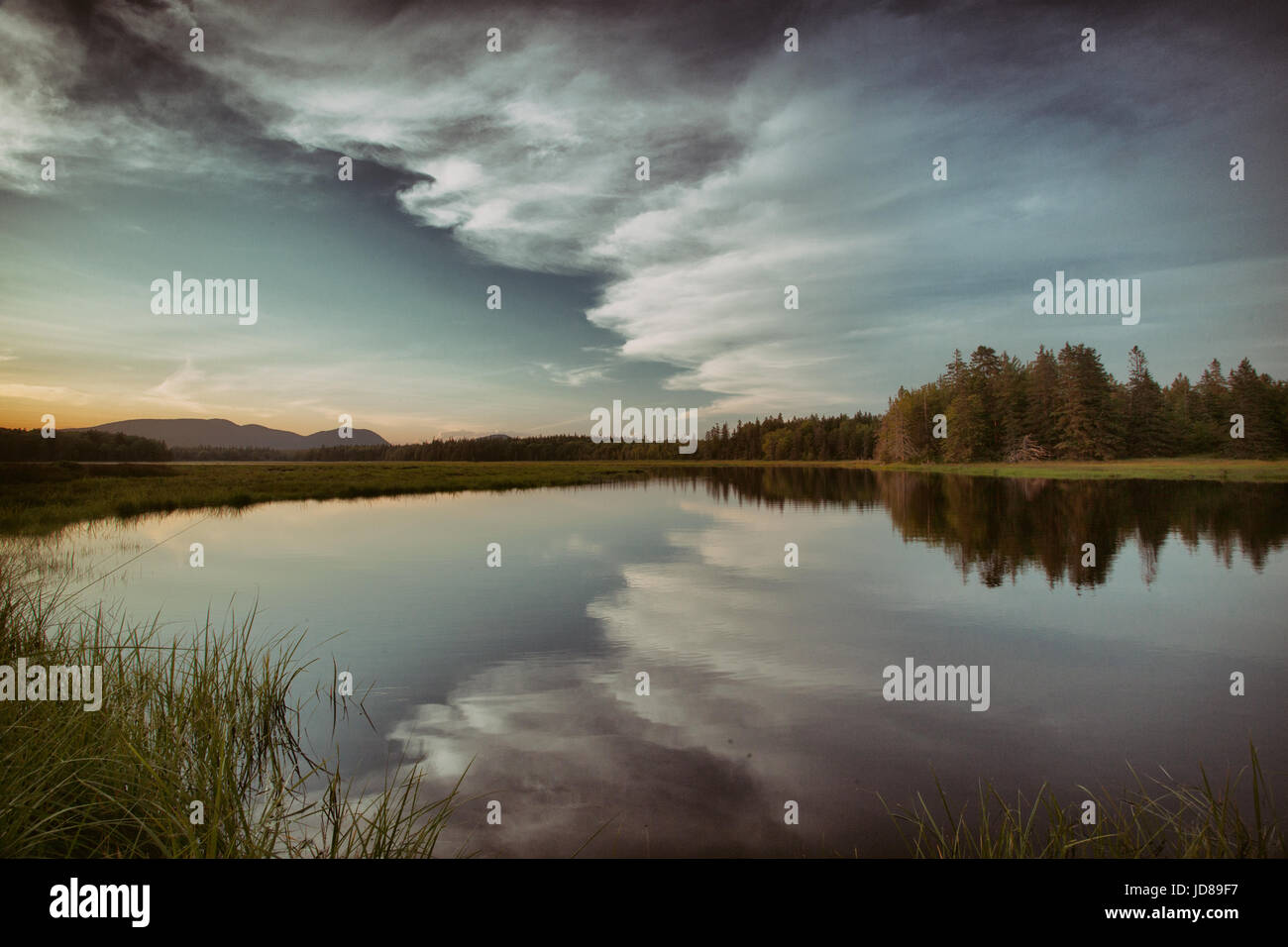 A perfect summer sunset falls over this beautiful marsh off of Tremont ...